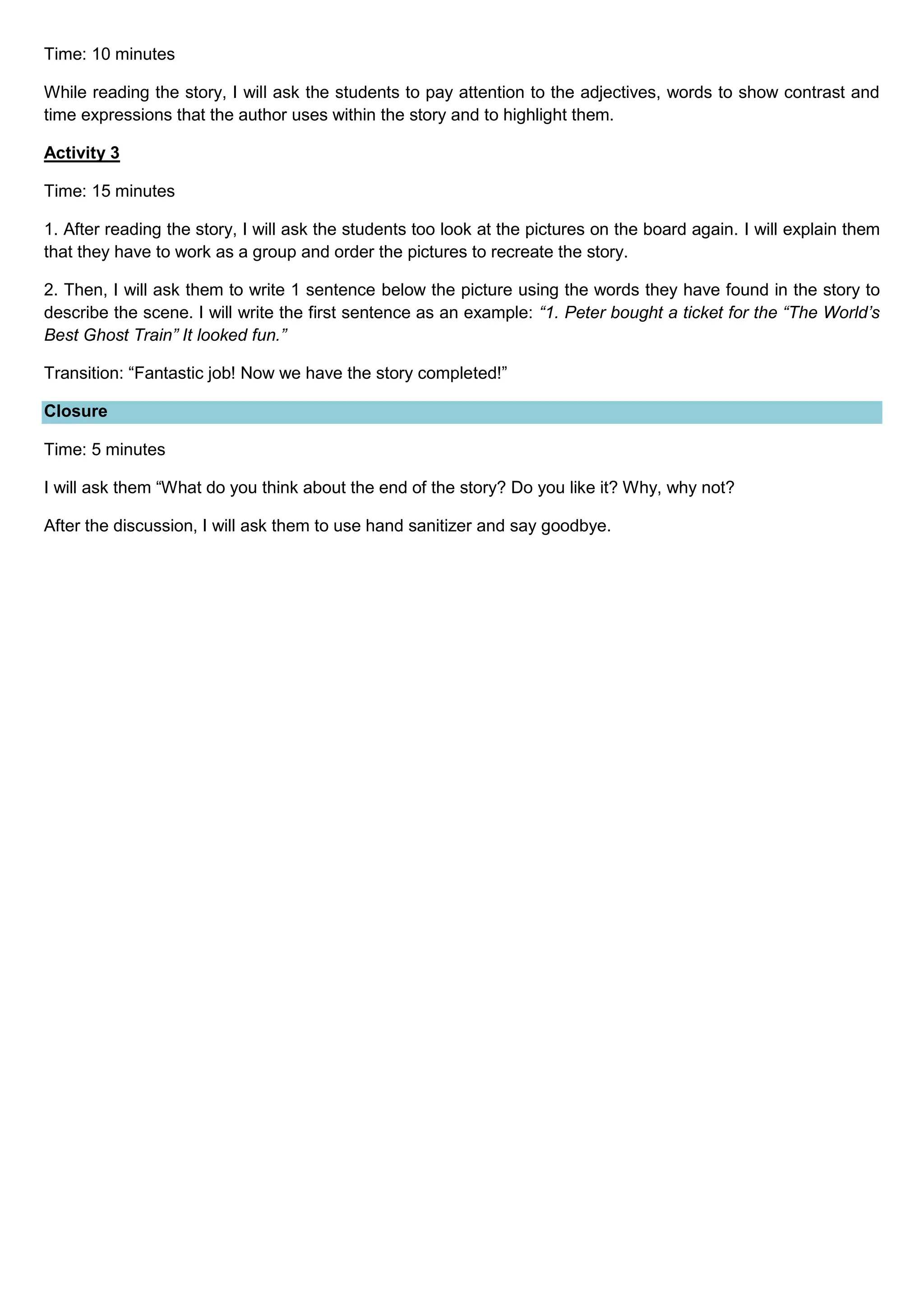 Didactic unit 1 lesson plans | PDF