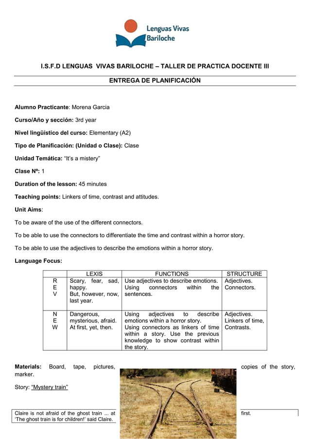 Didactic unit 1 lesson plans | PDF