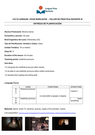 Didactic unit 1 lesson plans | PDF