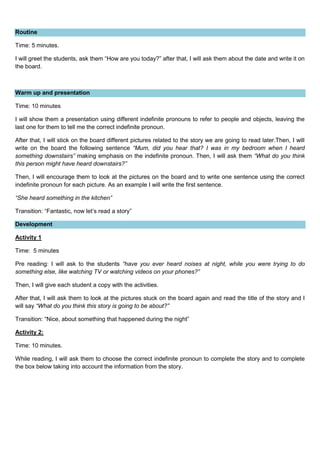 Didactic unit 1 lesson plans | PDF