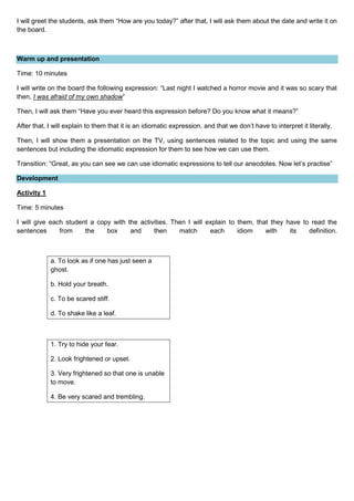 Didactic unit 1 lesson plans | PDF