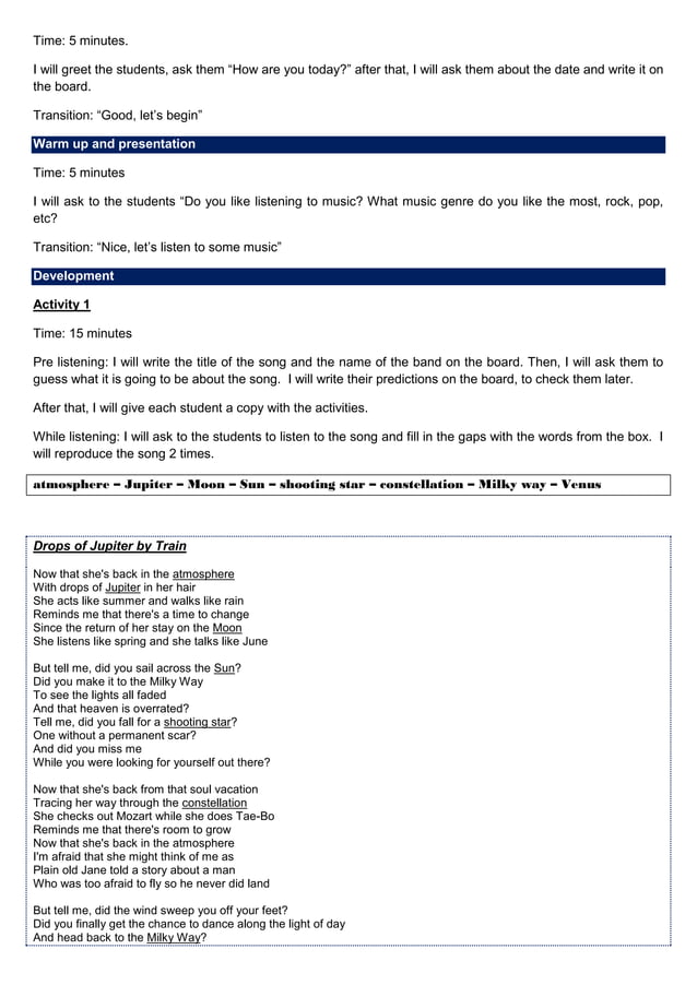 Didactic unit 2 lesson plans | PDF | Geography | Science