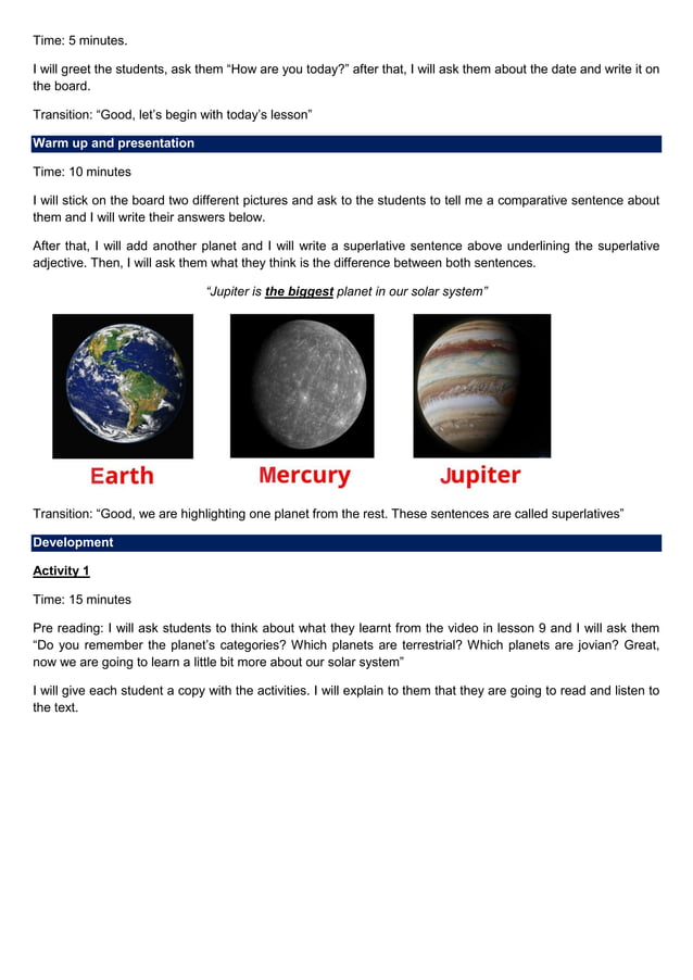 Didactic unit 2 lesson plans | PDF | Geography | Science
