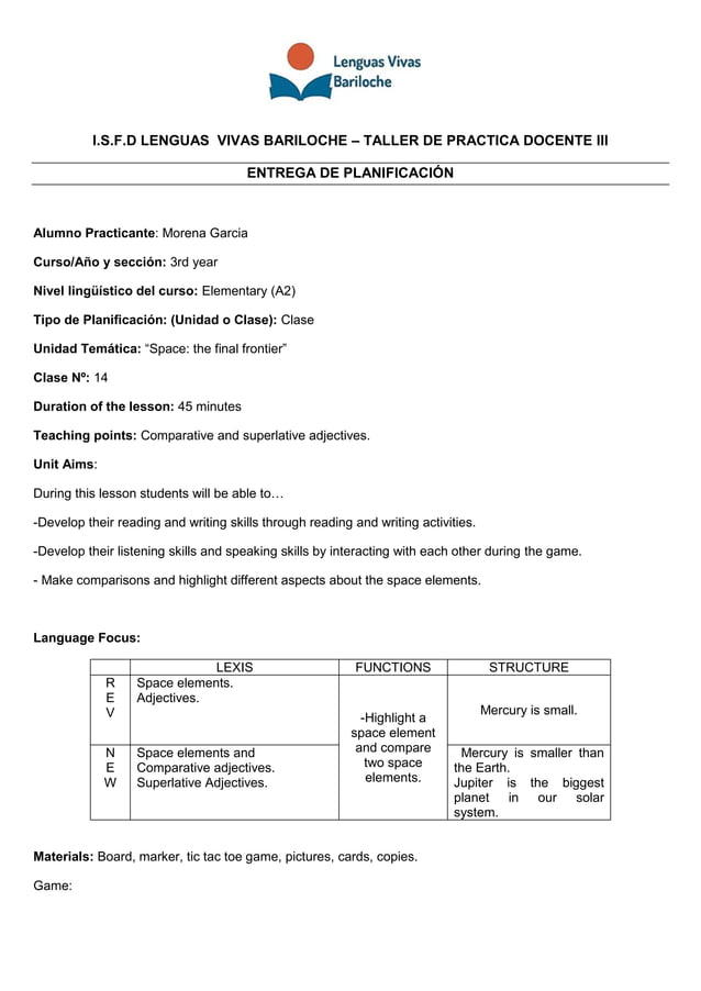 Didactic unit 2 lesson plans | PDF | Geography | Science
