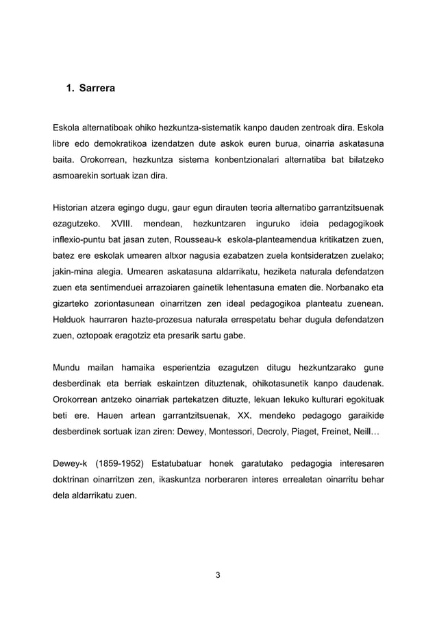 Didaktika eskola alternatiboak | PDF