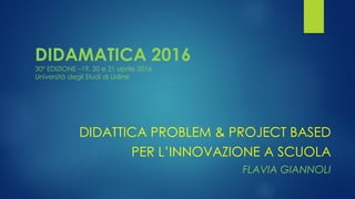 Didattica per problemi - Didamatica 2016 | PDF