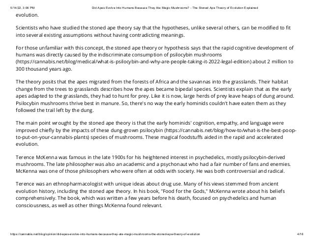 What is the Stoned Ape Theory of Evolution? | PDF