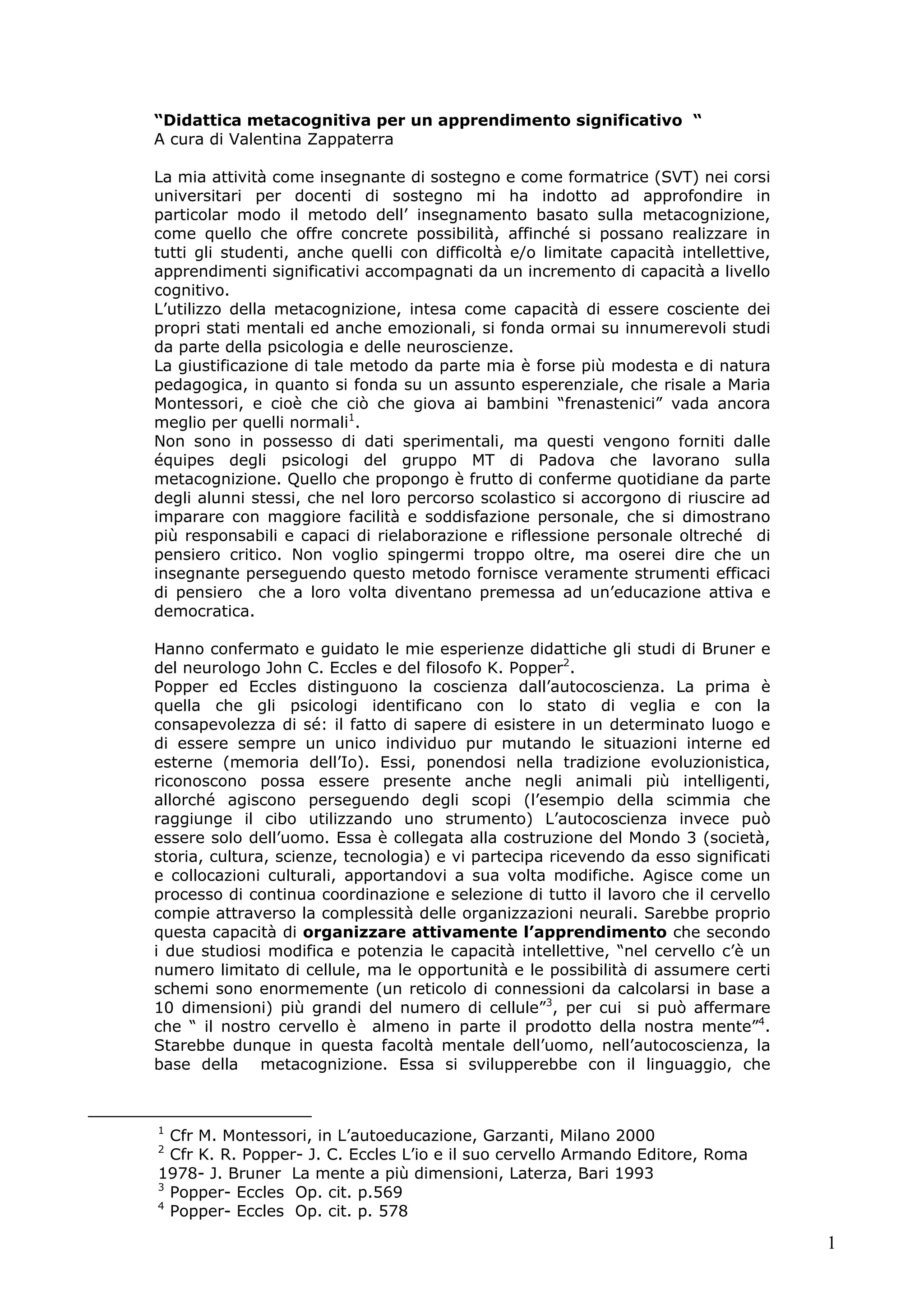 didattica metacognitiva | PDF | Educational Assessment | Education