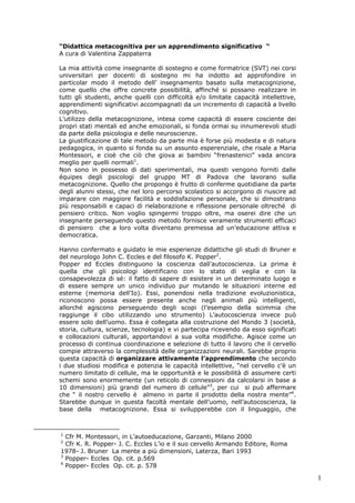 didattica metacognitiva | PDF | Educational Assessment | Education