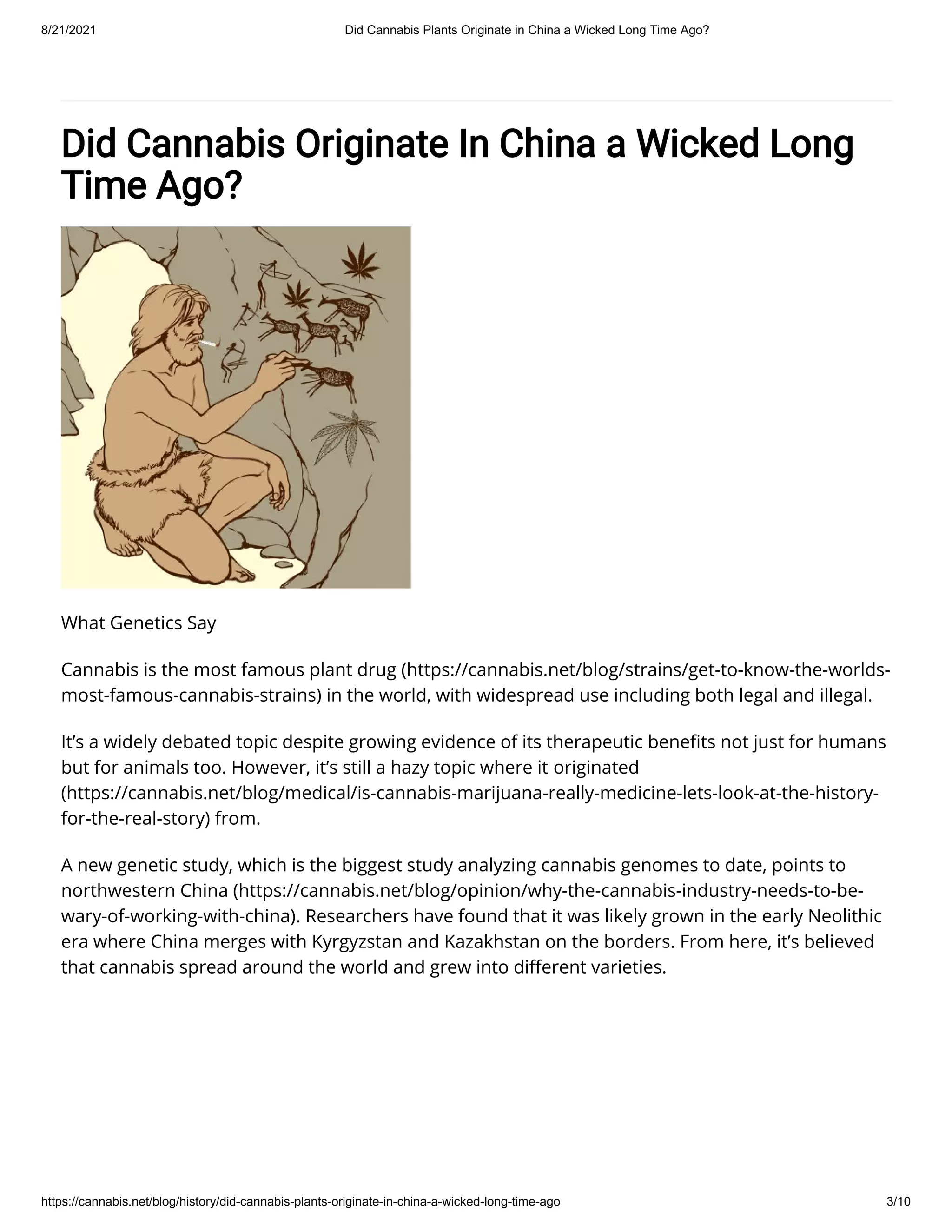 Marijuana Plants Started in Northern China about 10,000 BC | PDF