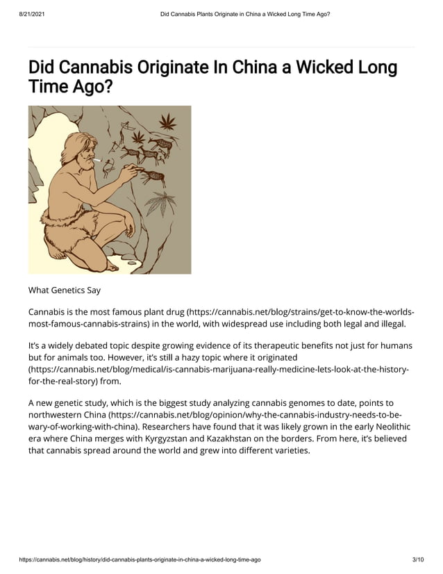 Marijuana Plants Started in Northern China about 10,000 BC | PDF