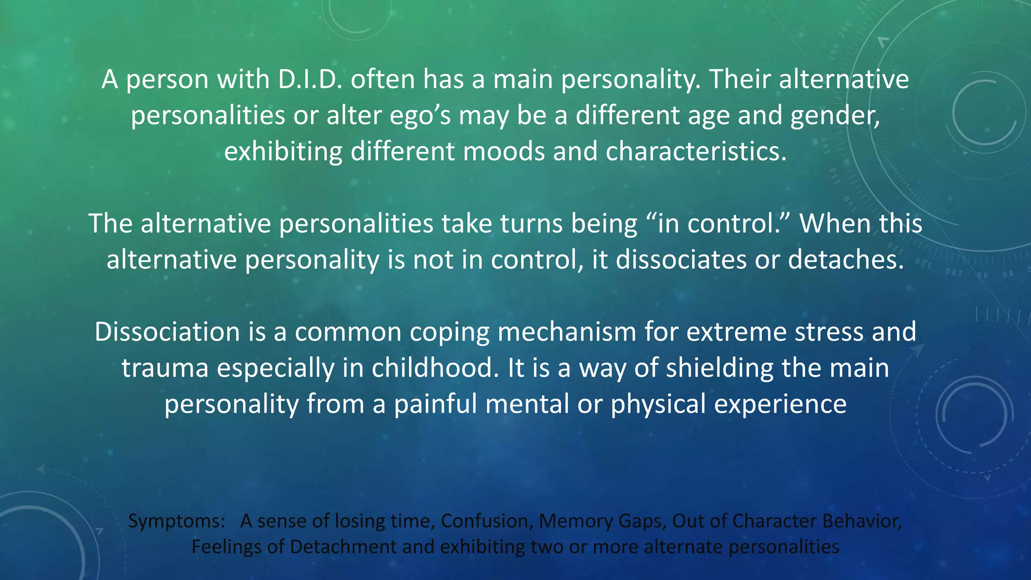 Dissociative Identity Disorder frankie and alice Nicole Basham | PPTX