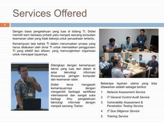 Didiet Cyber Security Consultant Portfolio - Bahasa Indonesia | PPT