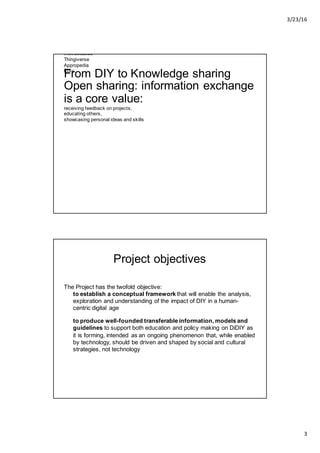 Project DiDIY Digital Do It Yourself - Horizon 2020 | PDF