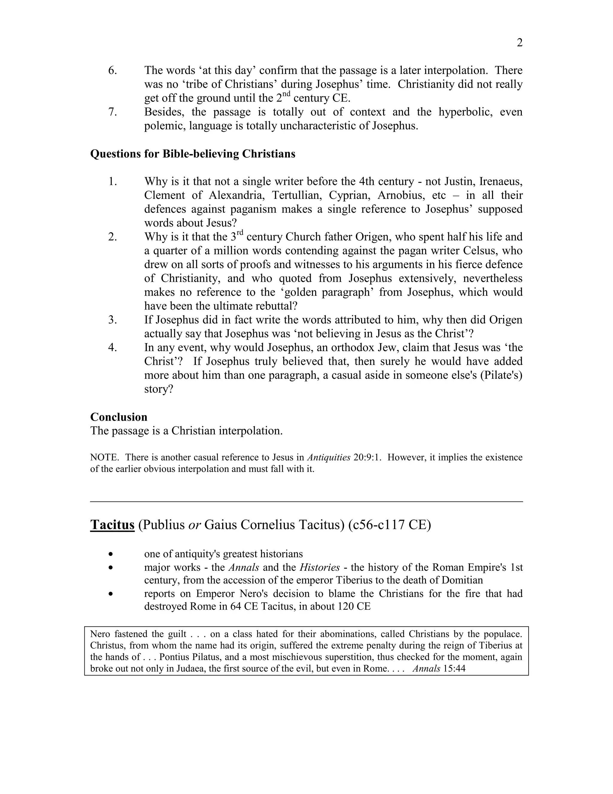 DID JESUS ACTUALLY EXIST? A CRITICAL ANALYSIS OF THE EXTRA-BIBLICAL ...