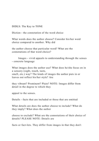 DIDLS The Key to TONE Diction - the connotation of the wo.docx