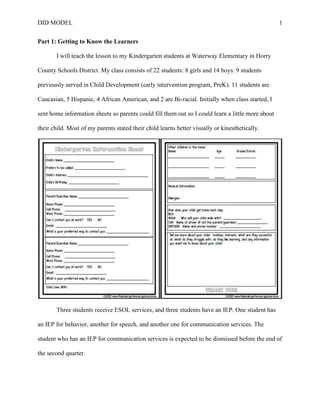 Dynamic Instructional Design Project for Kinder | PDF