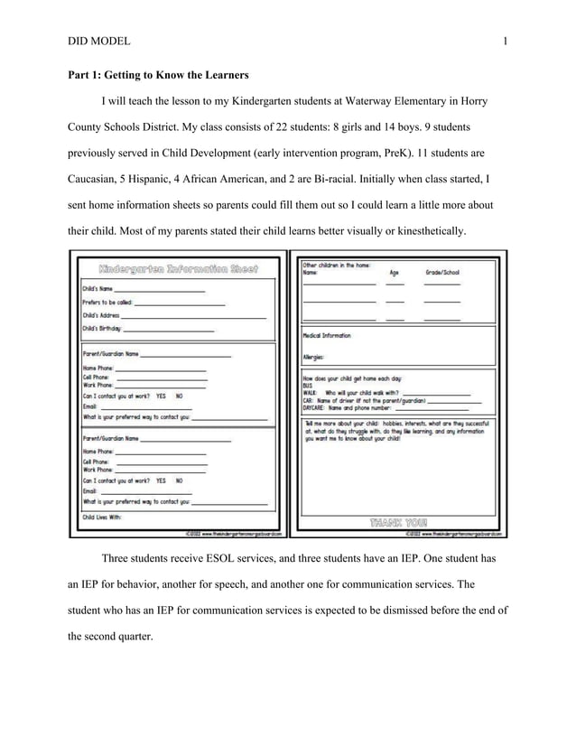 Dynamic Instructional Design Project for Kinder | PDF