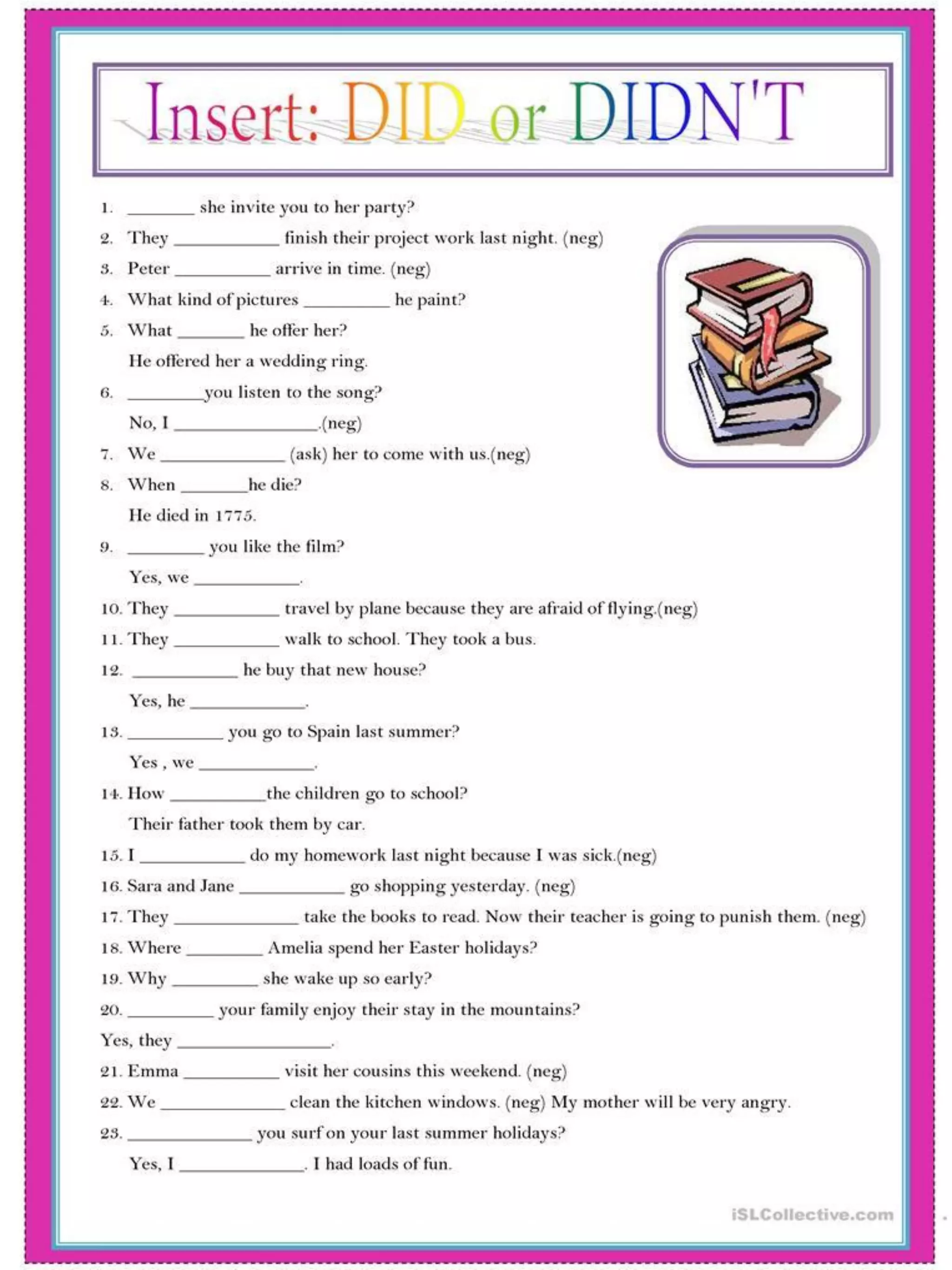 Did worksheet | PDF