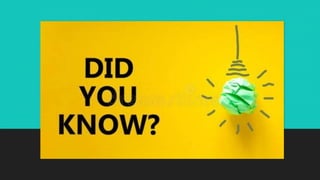 DID YOU KNOW. A Power Point presentations | PPTX
