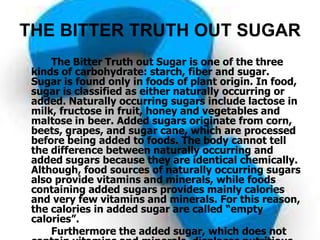 DID YOU KNOW THAT-The Bitter Truth About Sugar | PPTX