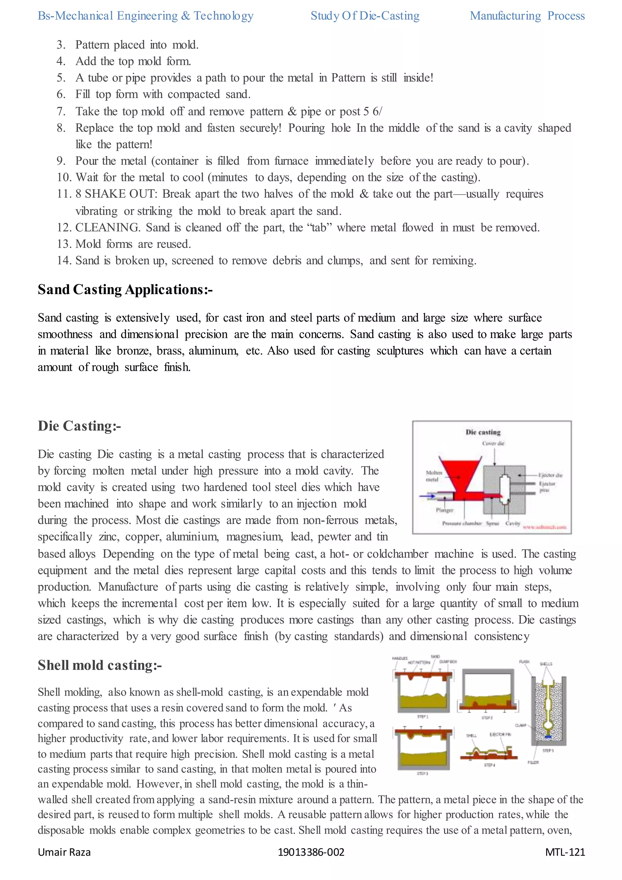 Die casting and types | DOCX