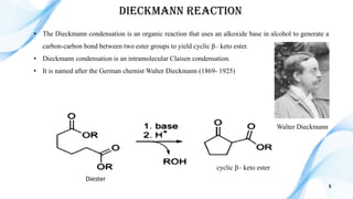 DIECKMANN CONDENSATION AND ULLMANN COUPLING REACTION | PDF