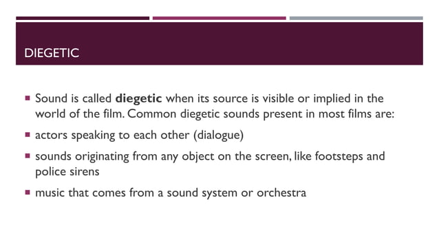 Diegetic and non diegetic sound | PPT