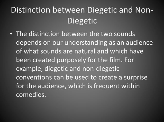 Diegetic and non diegetic sounds | PPTX | Soundtracks, TV and Showtunes ...