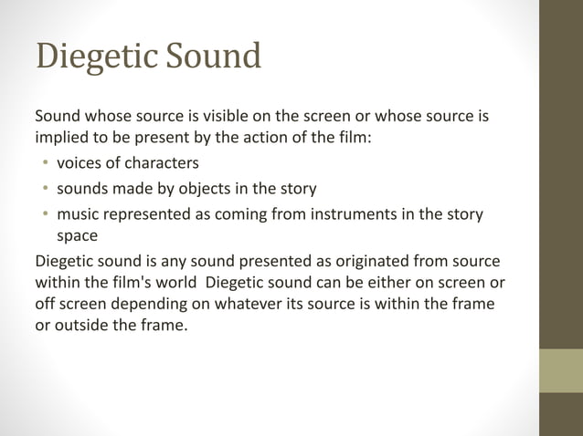Diegetic Sound | PPTX | Musicals | Genres