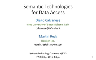 Semantic Technologies for Data Access | PPT