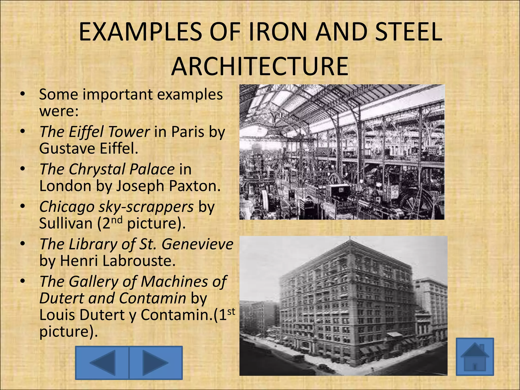 Iron and steel architecture and realism | PPT