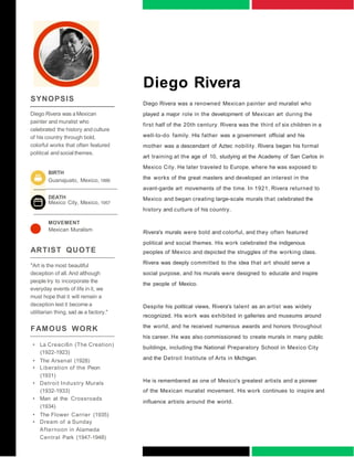 Artists Diego Rivera Synopsis and Biography | PDF