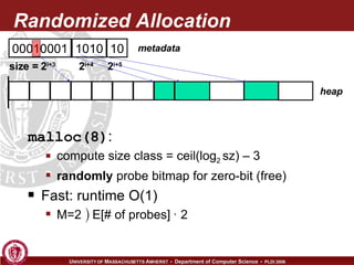 DieHard: Probabilistic Memory Safety for Unsafe Languages | PPT