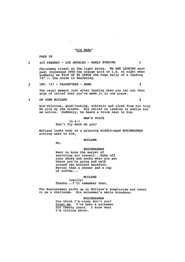 Die hard script analysis | PDF