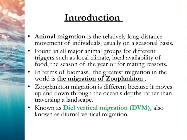 Diel vertical migration (DVM) | PPTX