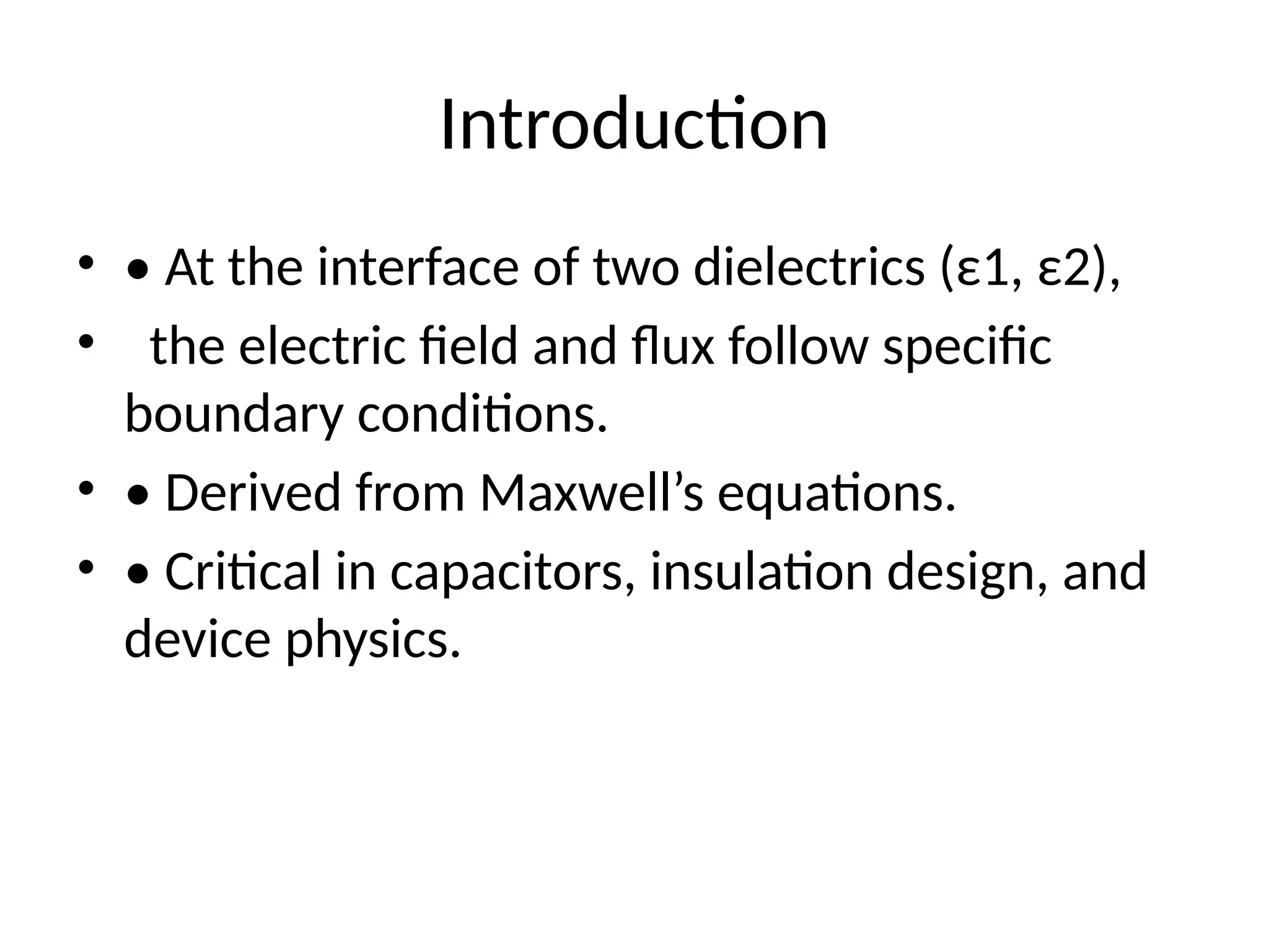 dielectric boundary conditions tangetial | PPTX