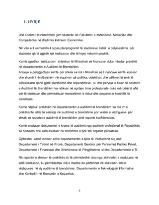 Raporti praktikë: Departamenti i Auditimit të Brendshëm | DOCX