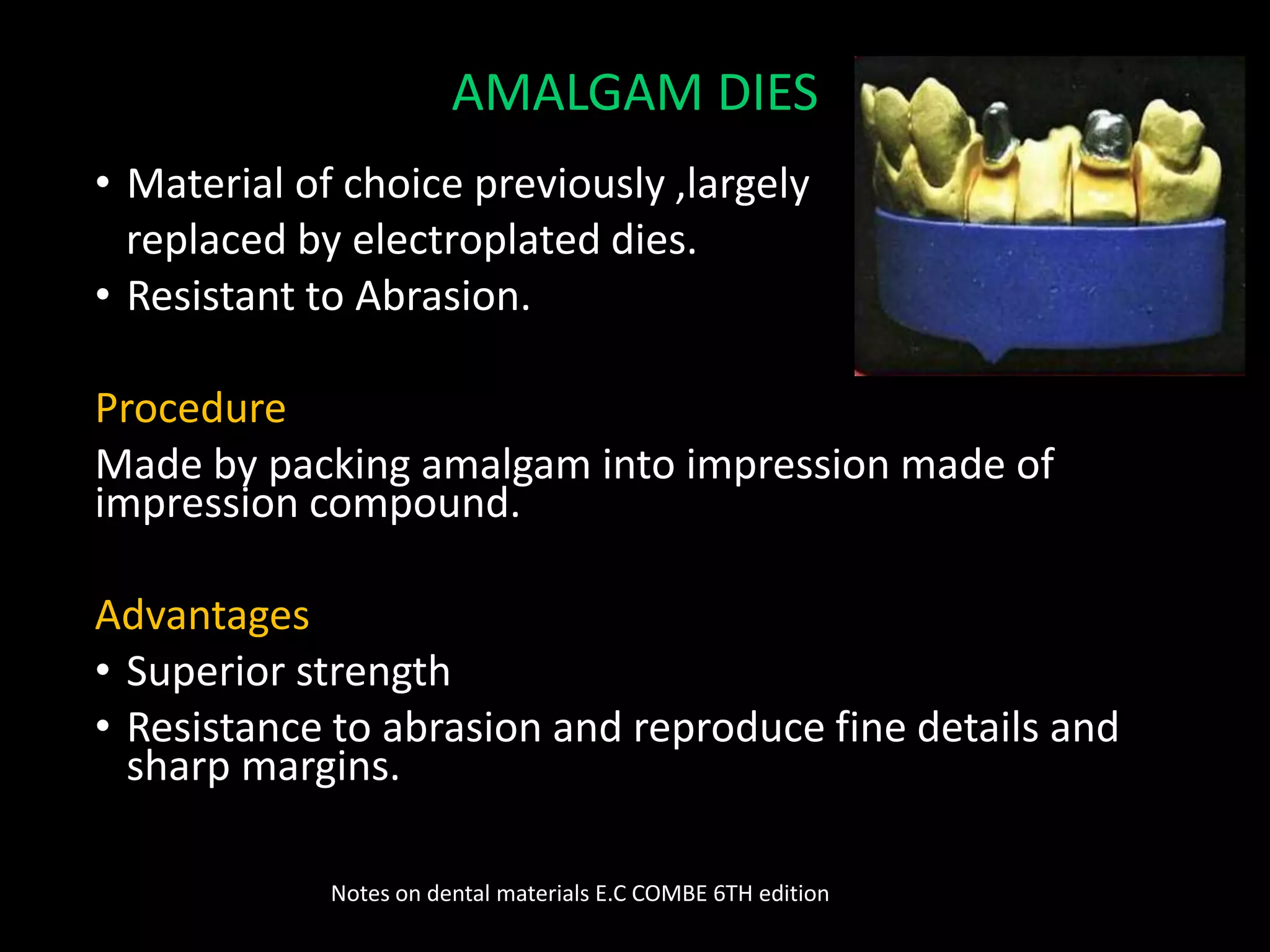 Die materials used in prosthodontics | PPTX