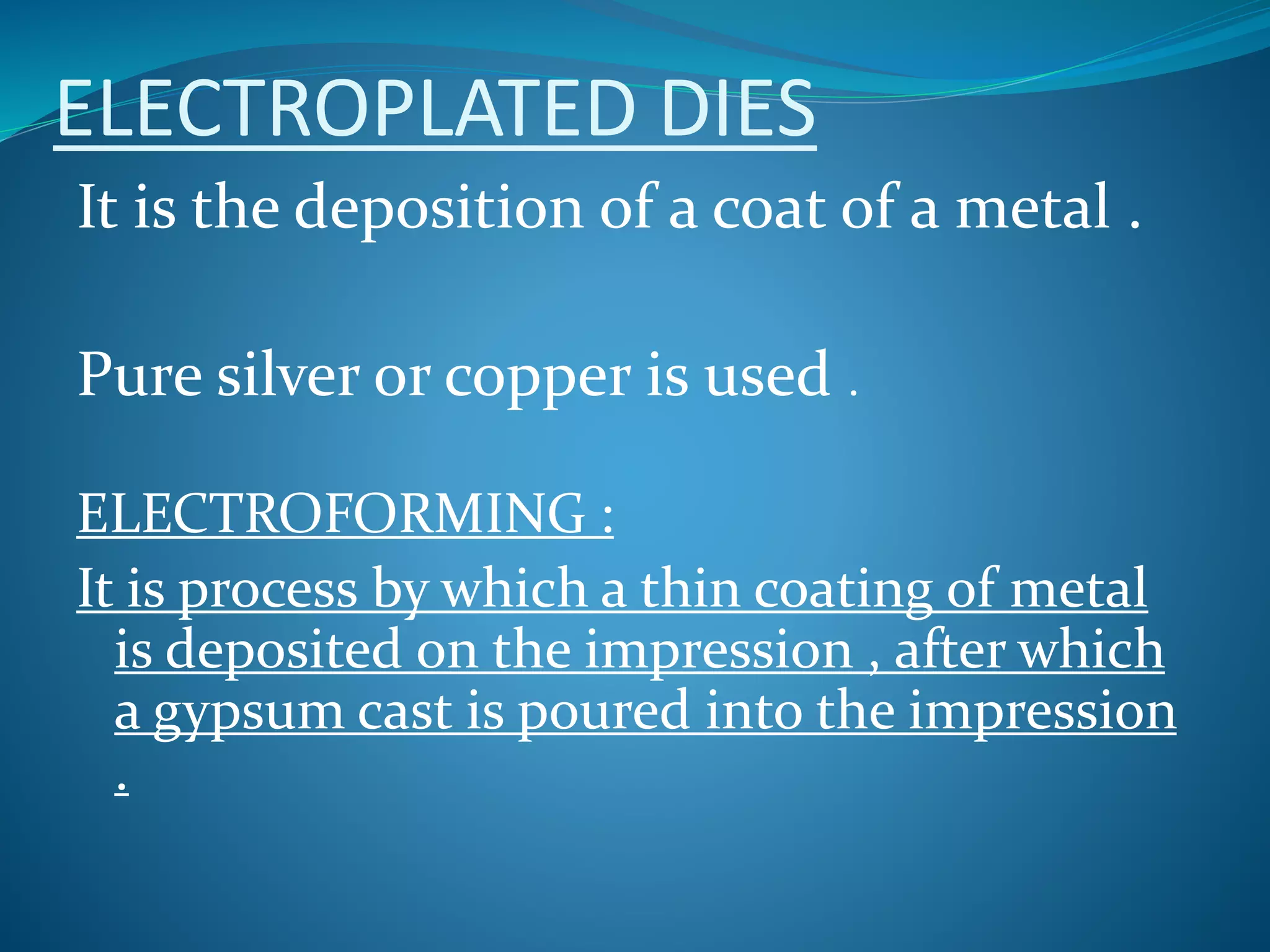 Die materials and die systems | PPTX