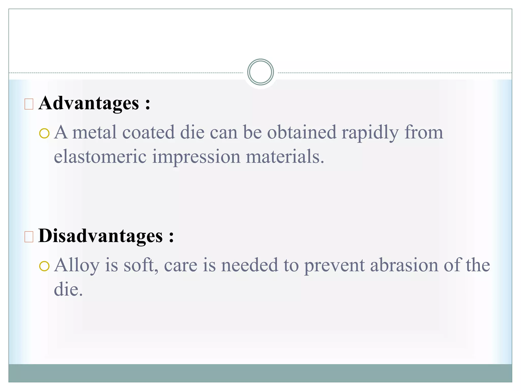 Die materials and Die system - Dental | PPT