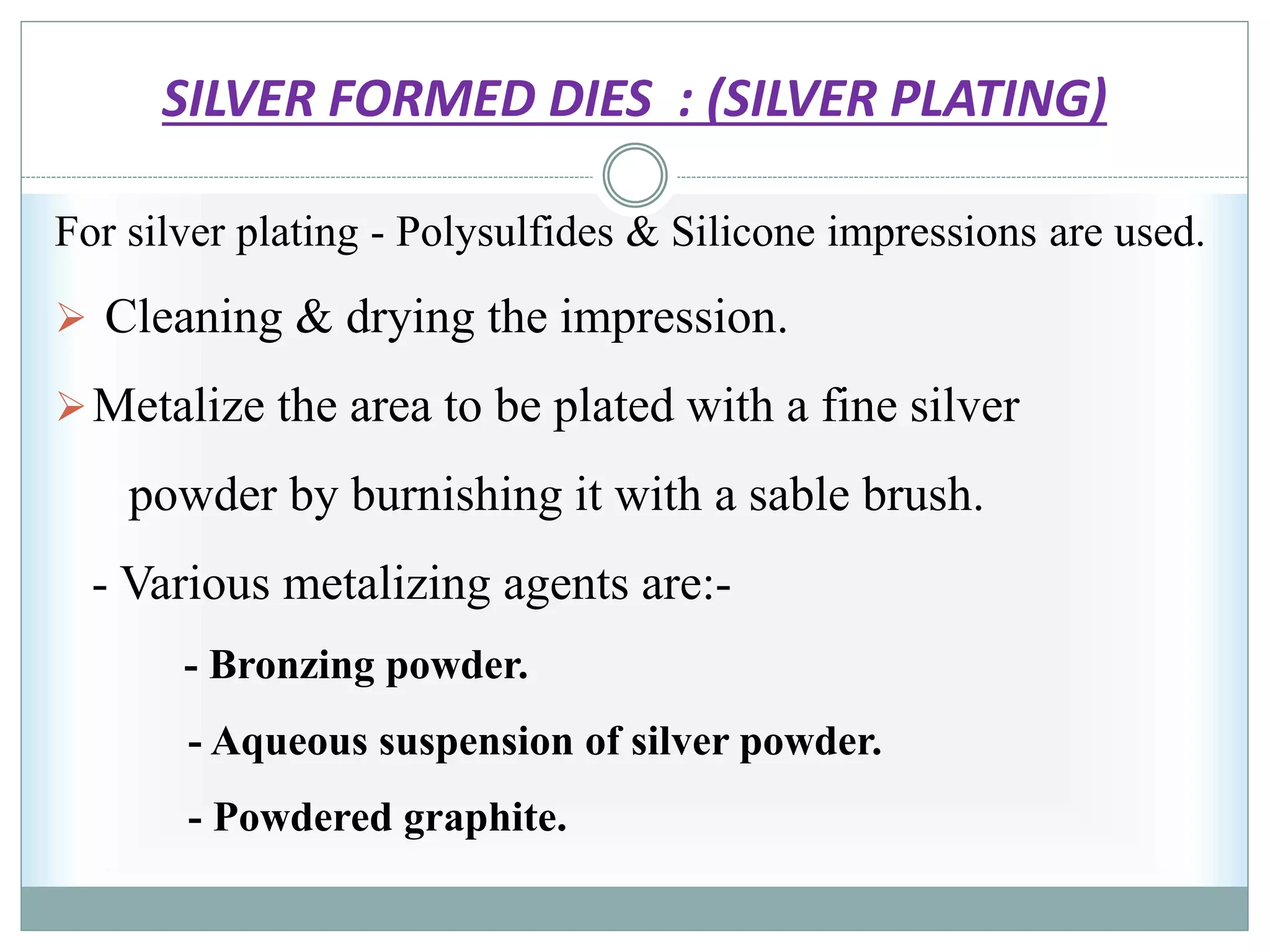 Die materials and Die system - Dental | PPT | Oral care | Personal Care