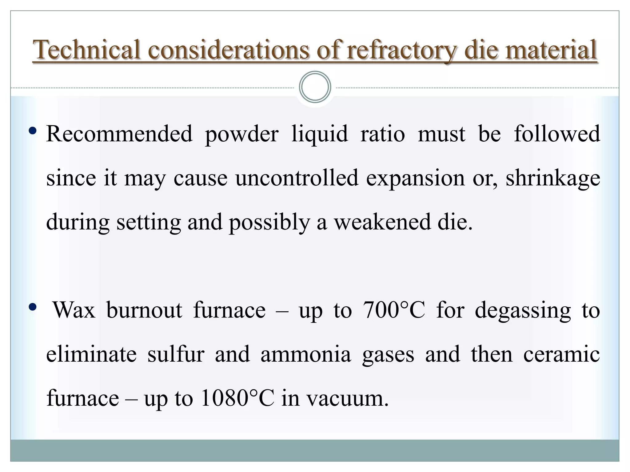 Die materials and Die system - Dental | PPT
