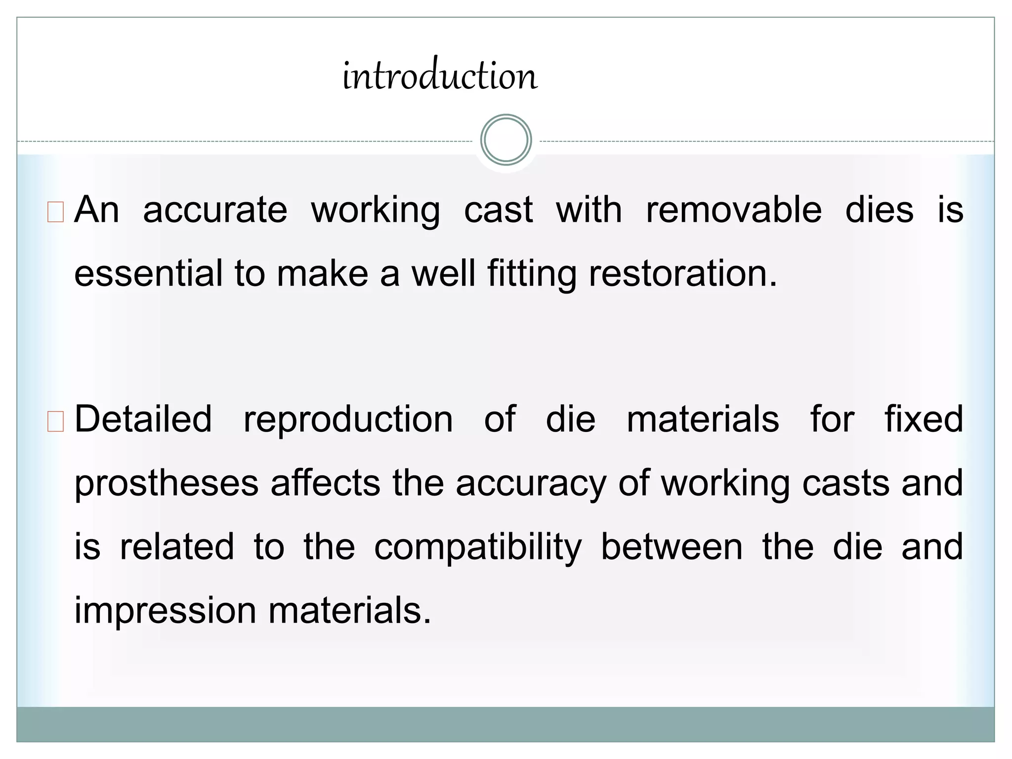 Die materials and Die system - Dental | PPT
