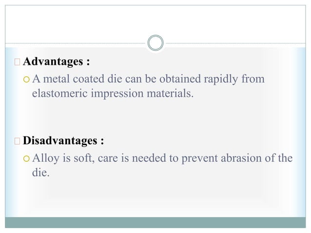 Die materials and Die system - Dental | PPT | Oral care | Personal Care