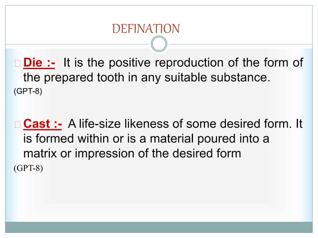 Die materials and Die system - Dental | PPT | Oral care | Personal Care