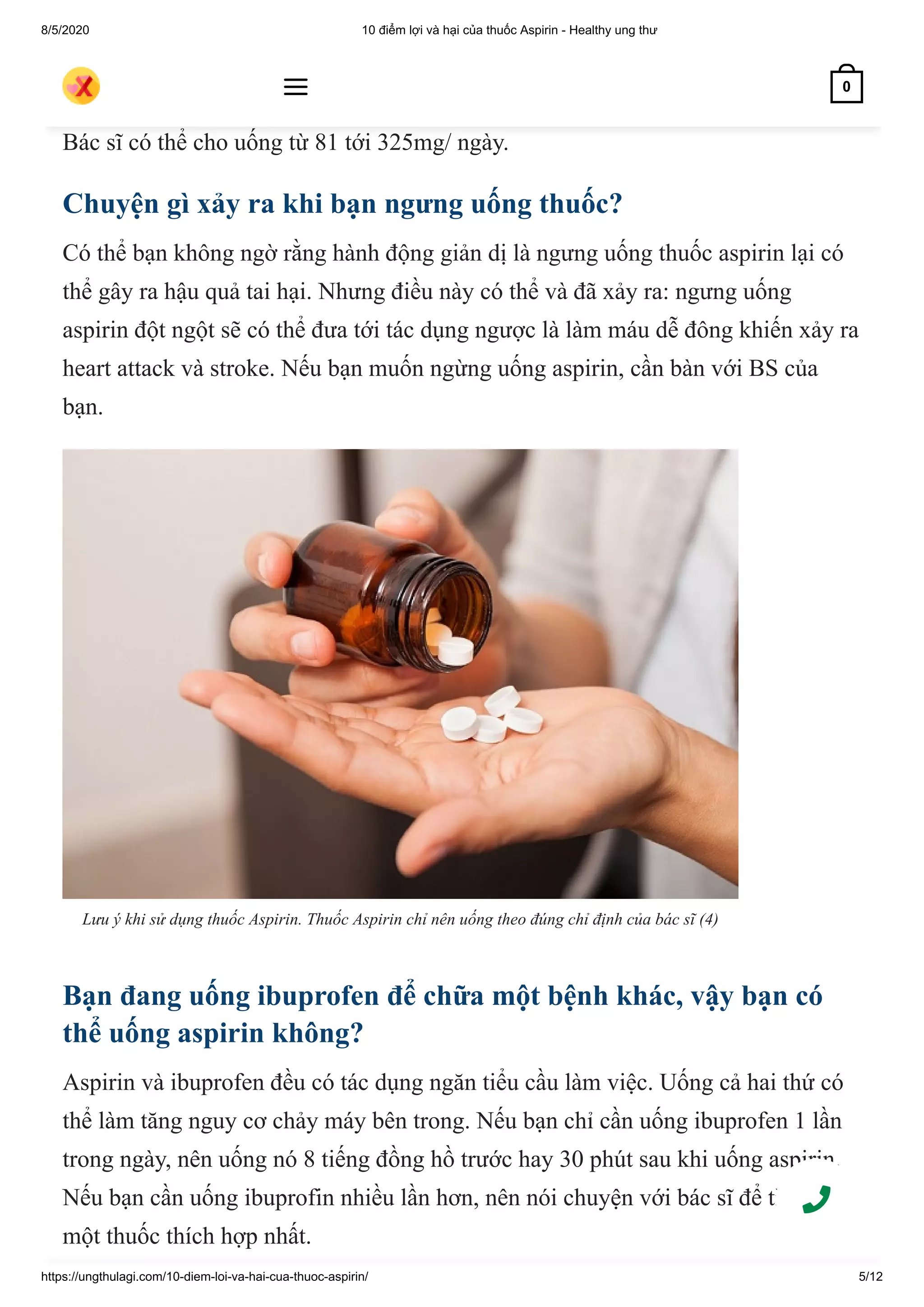 Diem loi va hai cua thuoc aspirin | PDF