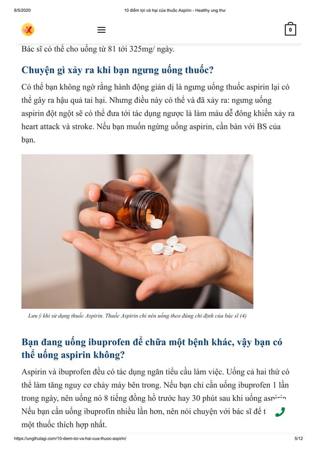 Diem loi va hai cua thuoc aspirin | PDF