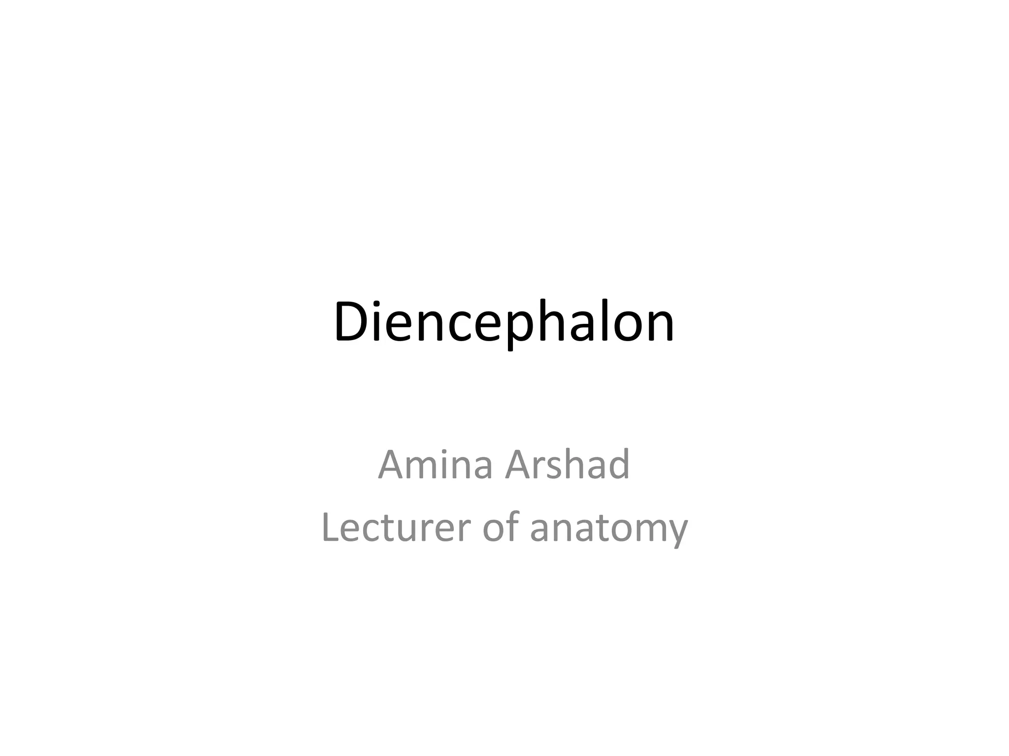 Diencephalon is the part of human brain and provide information to ...