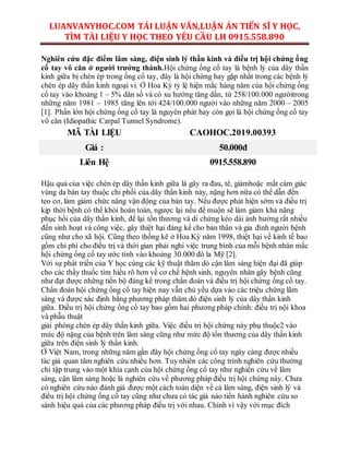 Dien sinh ly than kinh va dieu tri hoi chung ong co tay vo can o nguoi ...